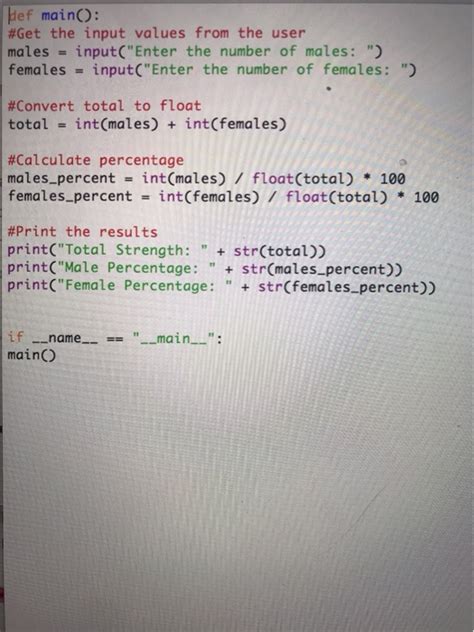 Solved Based On The Percent Gender Program Create A GUI Chegg