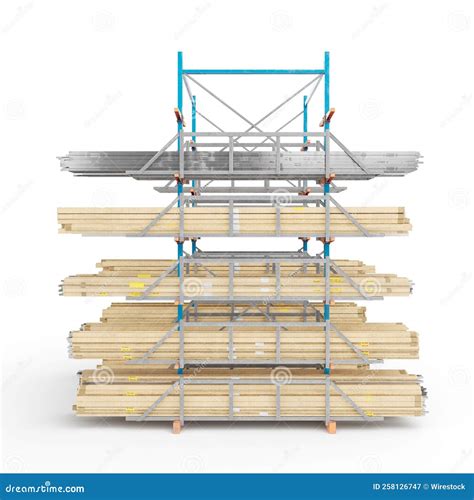 Scaffolding Construction Square Structure 3d Illustration On The White