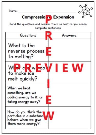 Compression And Expansion Short Answer Worksheet By Empowering Minds Together