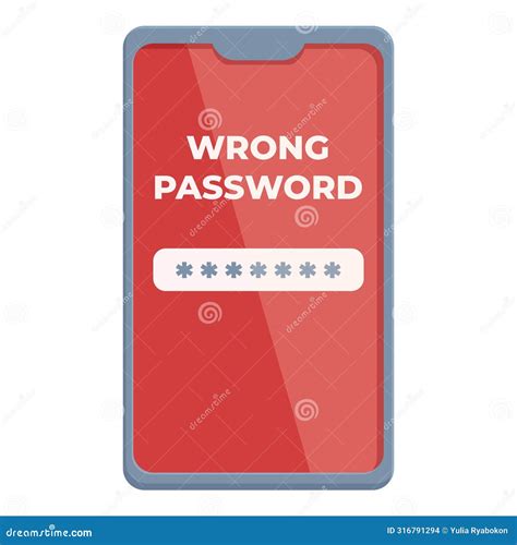 User Secure Wrong Password Icon Cartoon Vector Network Storage Stock