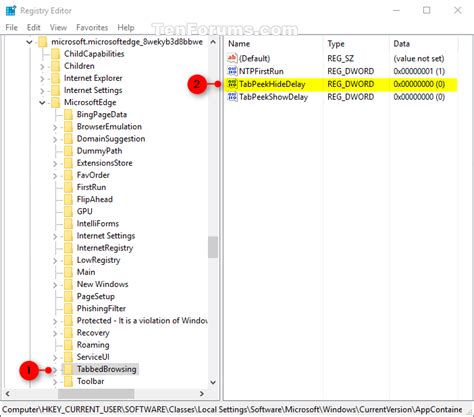 Change Tab Preview Hide And Show Delay Time In Microsoft Edge Tutorials