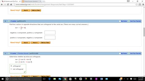 Solved Find Two Vectors In Opposite Directions That Are Chegg
