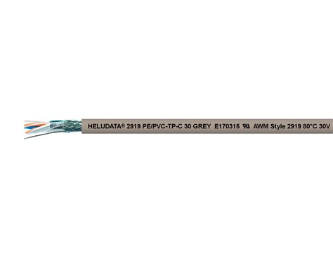 Heludata® 2919 Pe Pvc Tp C 30 Grey Grey 1 X 2 X 24 Awg