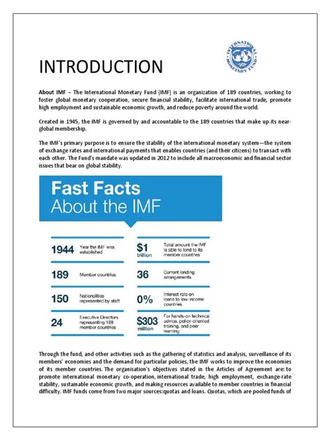Assignment On Working Of Imf Pdf International Monetary Fund
