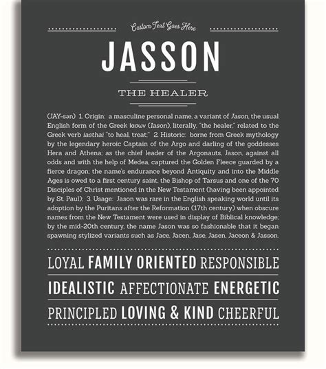 Jasson Personalized Name Meaning Art Prints Name Stories