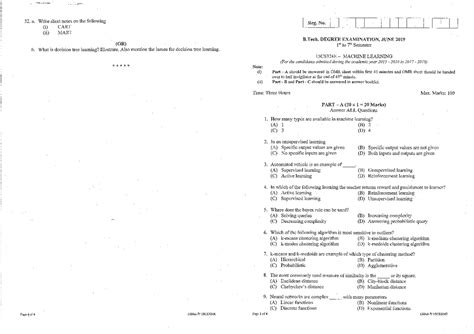 Ml Uqp 5 Machine Learning Question Paper Machine Learning Studocu