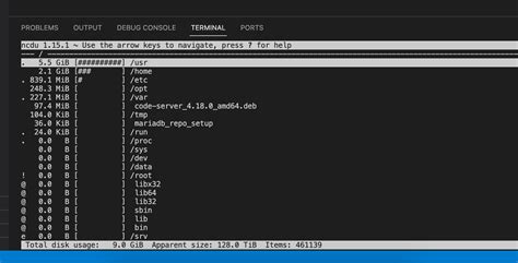 Исследуйте использование дискового пространства с помощью Ncdu