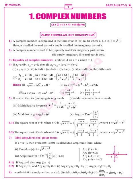 1 Complex Numbers Pdf Complex Number Abstract Algebra