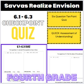 Grade 4 Savvas Realize Envision 6 1 6 3 Quiz No Prep By Resources By