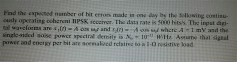 solved find the expected number of bit errors made in one