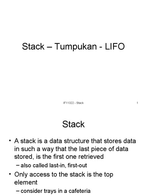 stack tumpukan lifo pdf array data structure computer programming