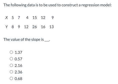 Solved The Following Data Is To Be Used To Construct A Chegg
