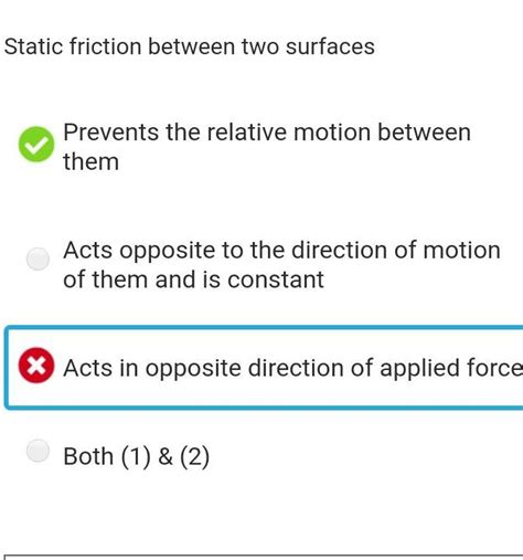 [answered] Static Friction Between Two Surfaces Prevents The Relative