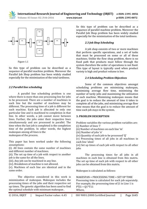 Parallel Line And Machine Job Scheduling Using Genetic Algorithm Pdf