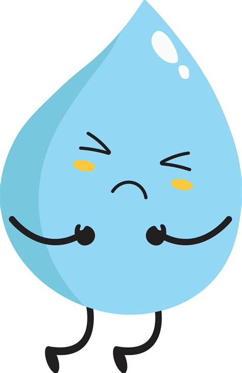 Illustration Of Cute Cartoon Water Drop Character Isolated On White