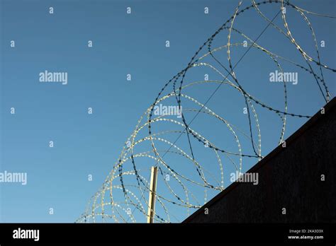 Barbed Wire On Fence Private Territory High Fence Safety System