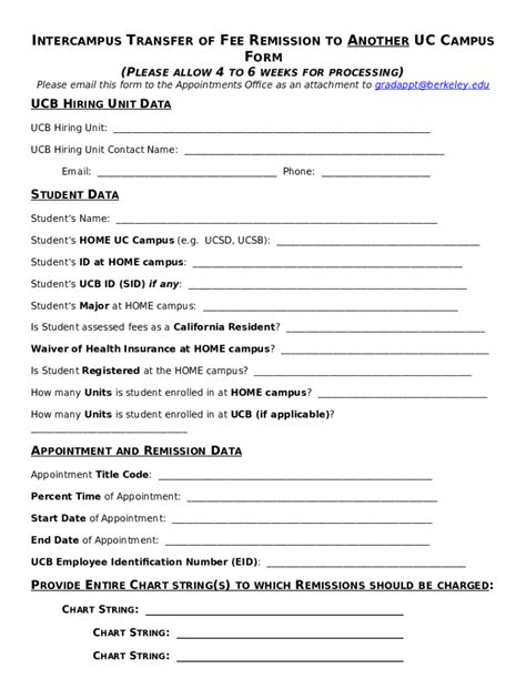 Retroactive Send Or Invoice Fee Remission Grad Berkeley Doc Template Pdffiller