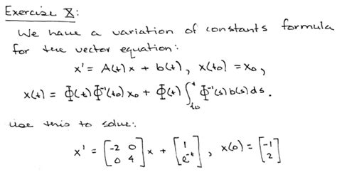 Solved Exercise 又 We Hame A Variation Of Constants Formula