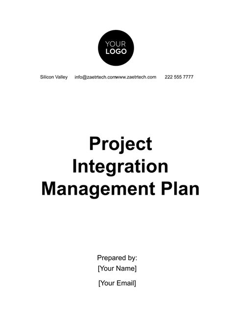 free project integration management plan template to edit online