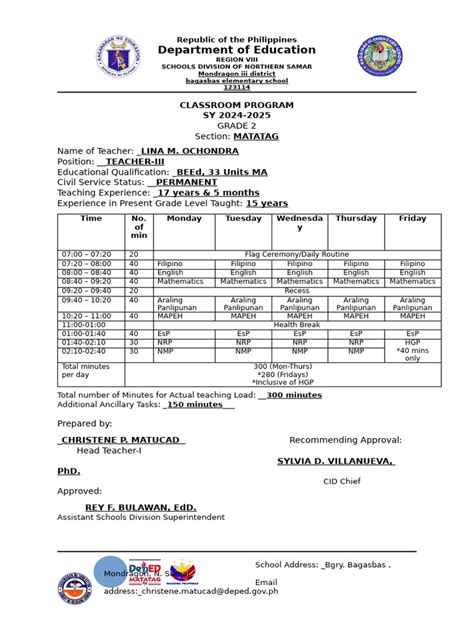 Classroom Program Lina Pdf