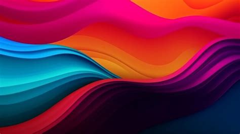 Premium Ai Image Colorful Abstract Wave Wallpaper Background Generative Ai