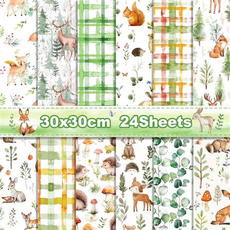 24 Sheets Scrapbook Paper Pad 12 X 12 Inches Origami Decoupage