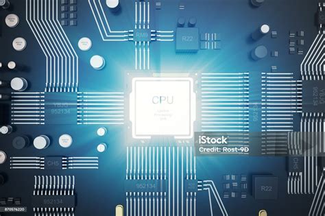 3d 렌더링 회로 보드입니다 기술 배경입니다 중앙 컴퓨터 프로세서 Cpu 개념입니다 마더보드 디지털 칩 했다입니다 기술 과학 Eda 배경입니다 통합 통신 프로세서 Cpu