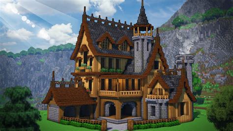 Minecraft How To Build A Medieval Mansion Tutorial In 2025 Minecraft Houses Minecraft