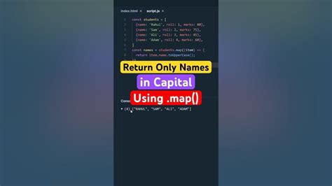 34 Javascript Interview Question Using Map To Return Names In Capital Shorts Javascript