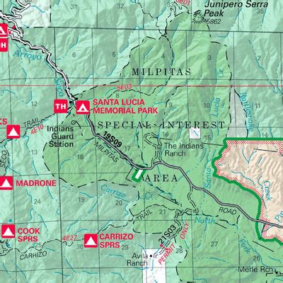 Los Padres National Forest Visitor Map North Map By Us Forest Service
