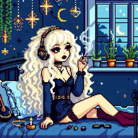 Pixel Art Girl In 2025 Pixel Art Anime Pixel Art Cute Drawings