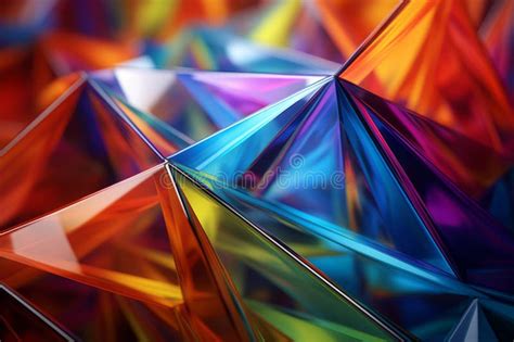 A Close Up Of A 3d Polyhedral Prism Displaying Vibrant Shifting Colors