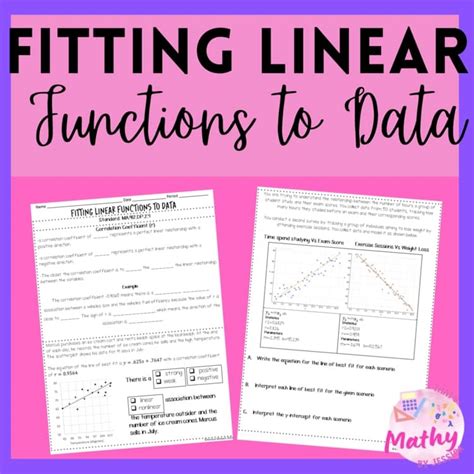 Fitting Linear Functions To Data Notes By Thats Mathy By Jessica