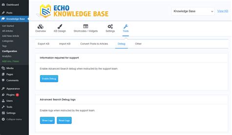 Debug File Echo Knowledge Base