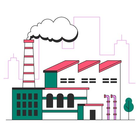 공장 개념 일러스트레이션 무료 벡터