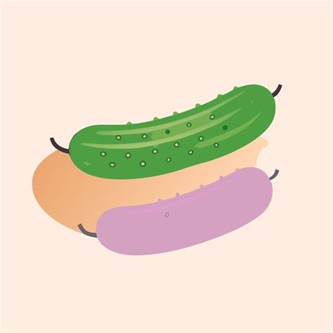 A Drawing Of A Cucumber And A Cucumber Premium Ai Generated Vector