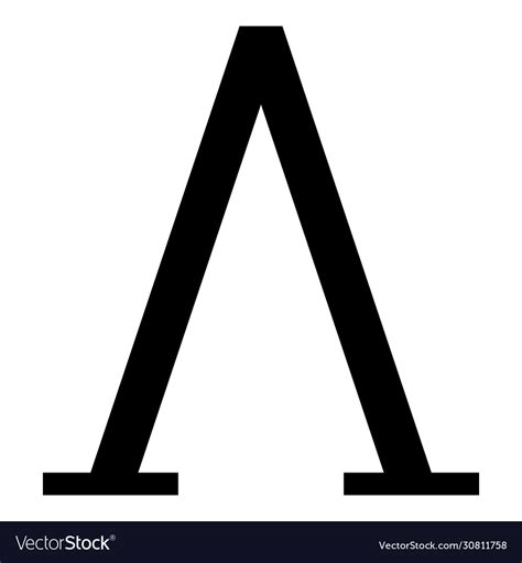 Lambda Greek Symbol Capital Letter Uppercase Font Vector Image