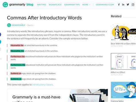 Grammarly Blog Commas After Introductory Words Handout For 9th 10th Grade Lesson Planet