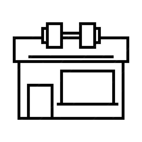 Premium Vector Gym Building Icon In Line