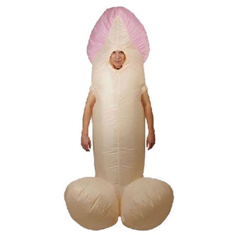 Adult Pink Inflatable Sexy Inflatable Willy Penis Costume Dick Jumpsuit Halloween Cosplay