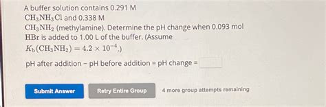 solved a buffer solution contains 0 291mch3nh3cl ﻿and