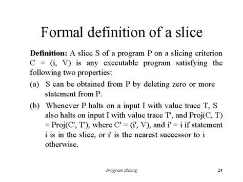 Formal Definition Of A Slice