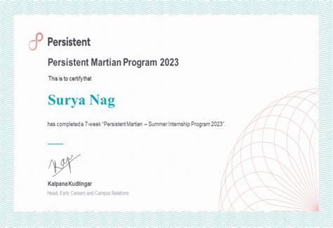 Surya Kanta Nag On Linkedin Persistentsystem Persistentmartianinternship Techjourney