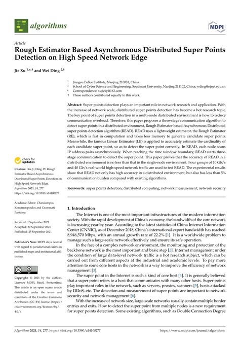 pdf rough estimator based asynchronous distributed super points
