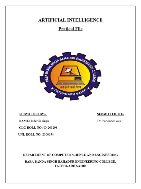 ai pratical file indervir singh pdf python programming language object oriented