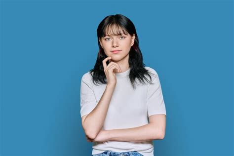 Premium Photo Beautiful Adorable Girl 18 19 Years Old Looking At