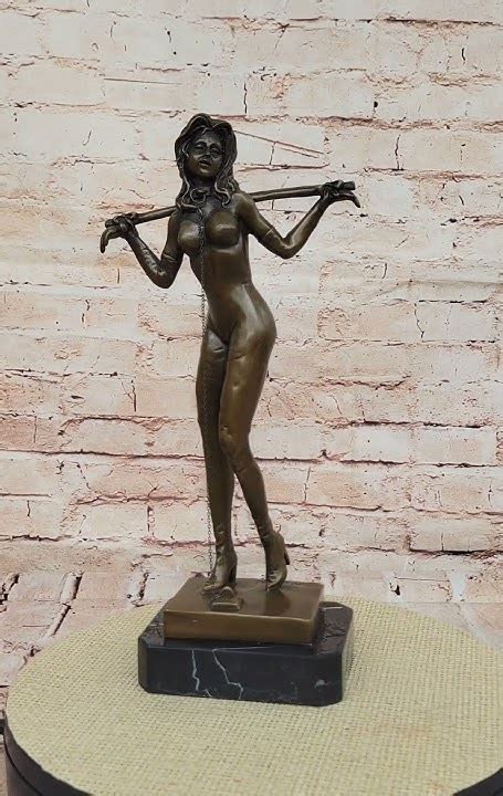 Bronze Bondage Girl Female Figure Statue Sculpture Original Art By
