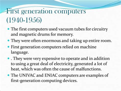First Generation Computers
