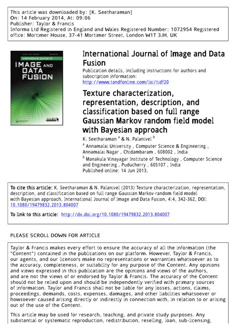pdf texture characterization representation description and