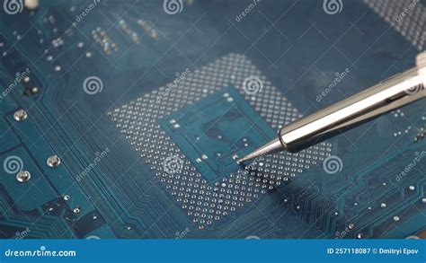 Soldering The Motherboard Computer Chip Stock Video Video Of Hand